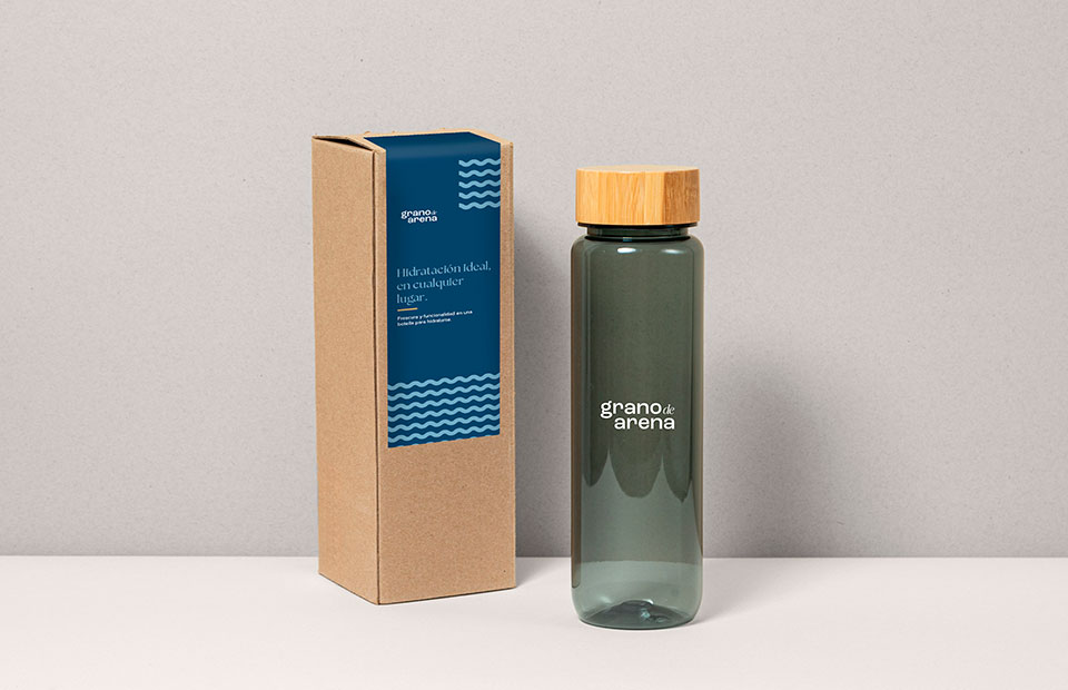 Botella H2O | Sostenible | Personalizado | Grano de Arena